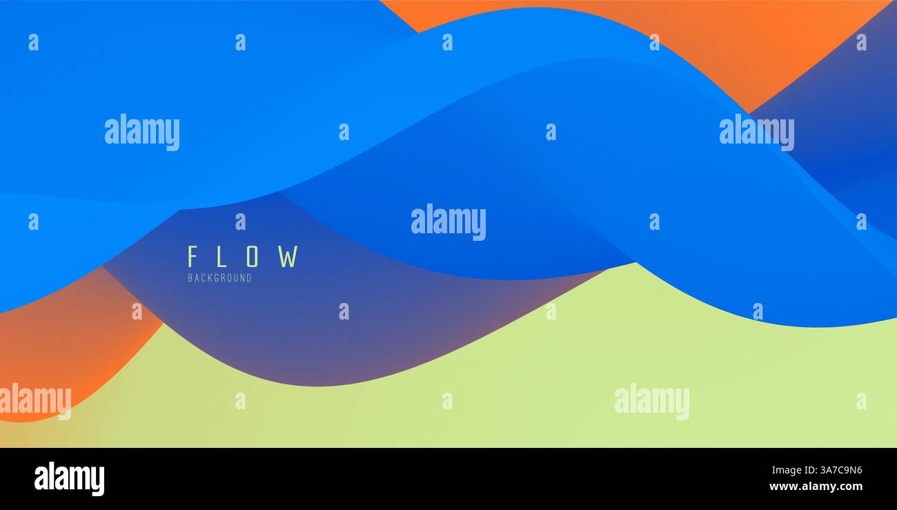 3D abstract wavy background with beautiful gradient colour transition ...