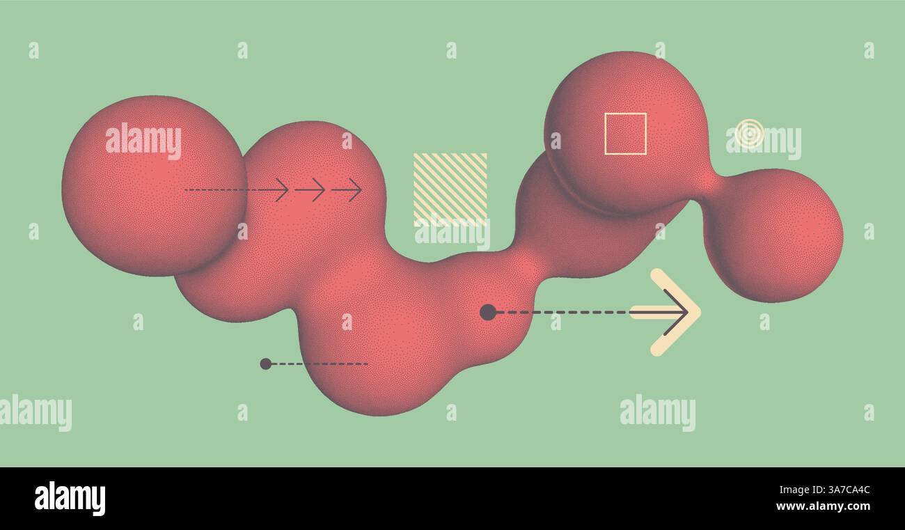 Abstract background with flowing liquid form. 3D liquid amorphous ...