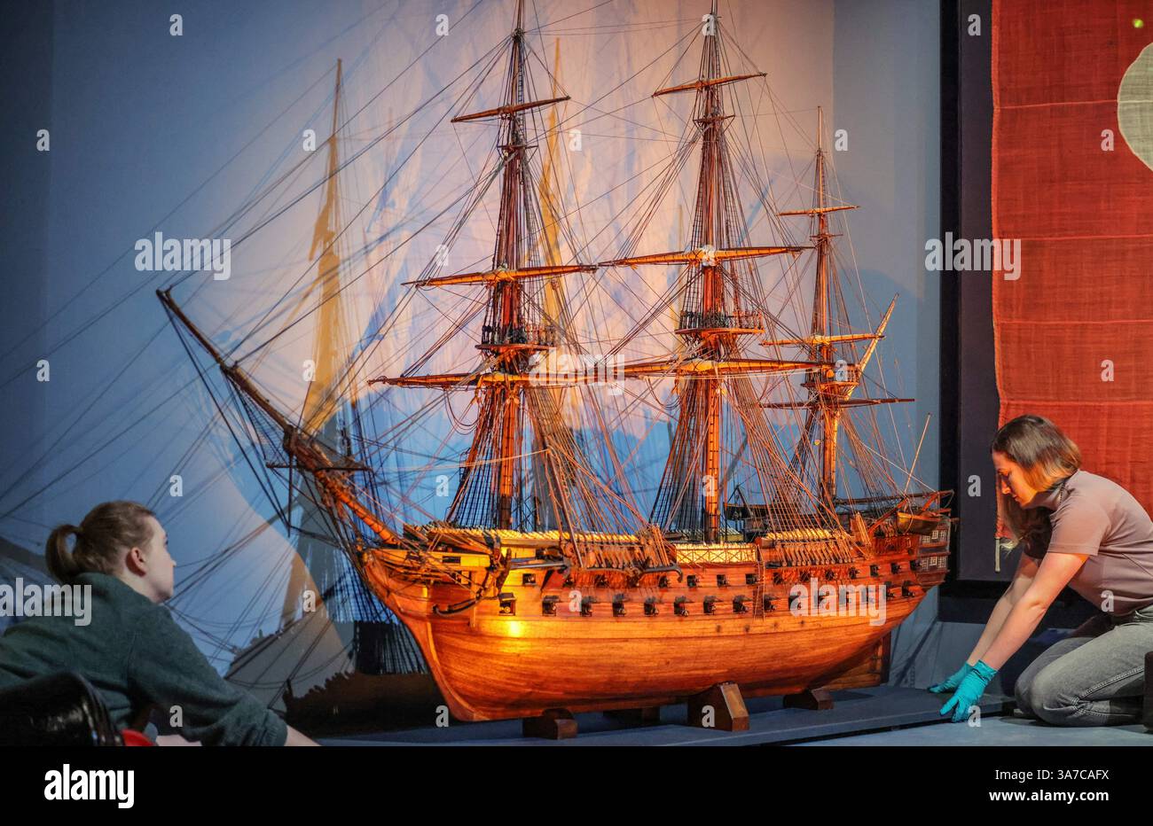 National Maritime Museum, Greenwich, 27 March 2025 4-Gun 3rd Rate Ship ...
