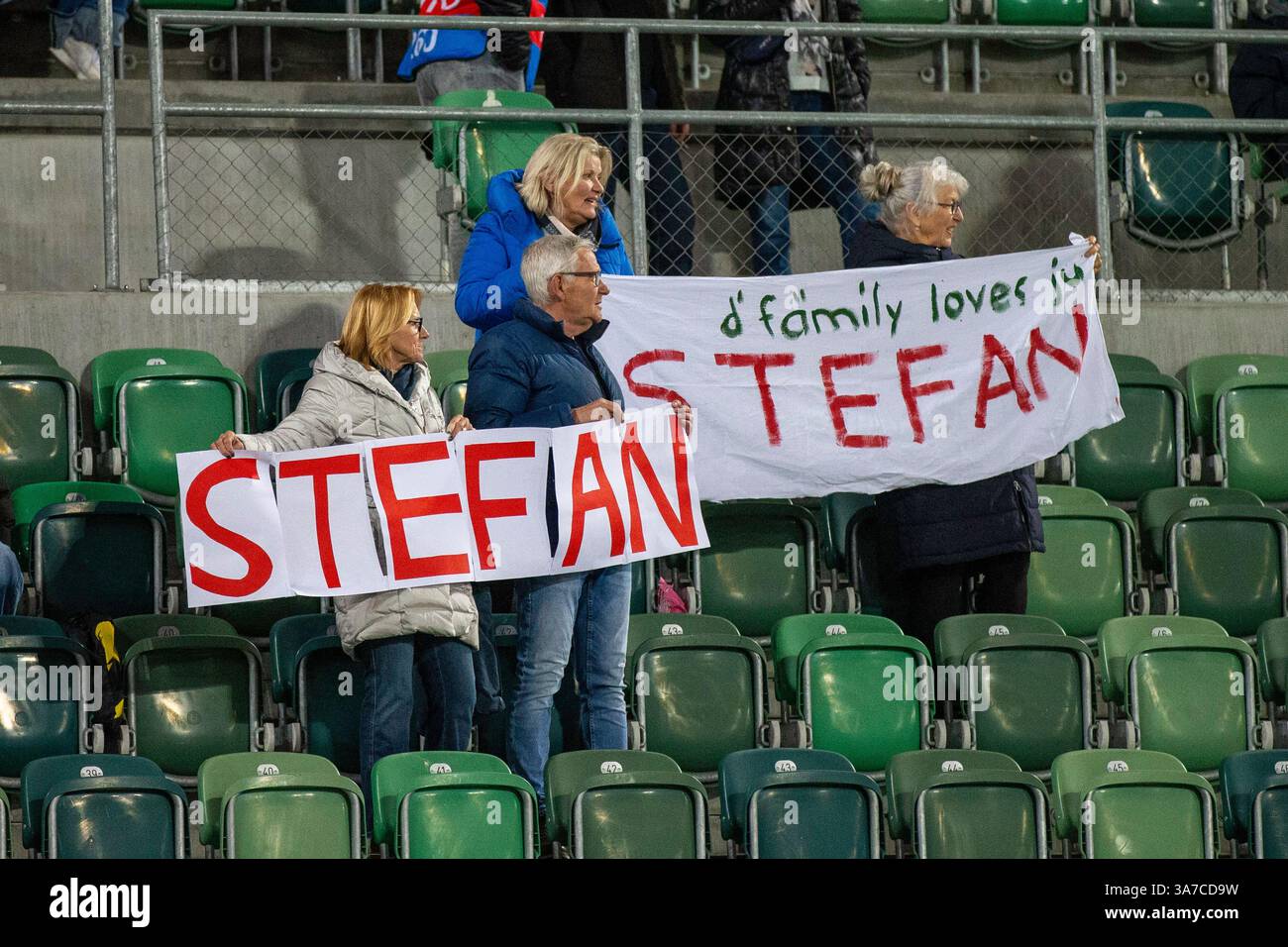 St. Gallen, Kybunpark, Switzerland. 25th Mar, 2025. Luxembourg, family ...