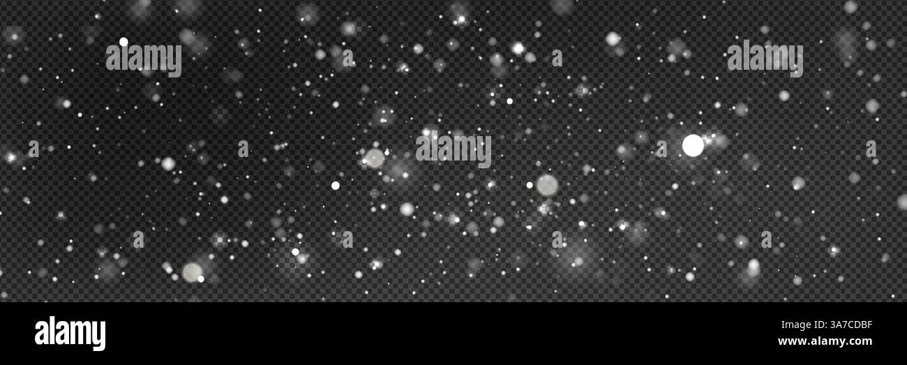 Snowflakes falling on transparent background. Vector realistic ...