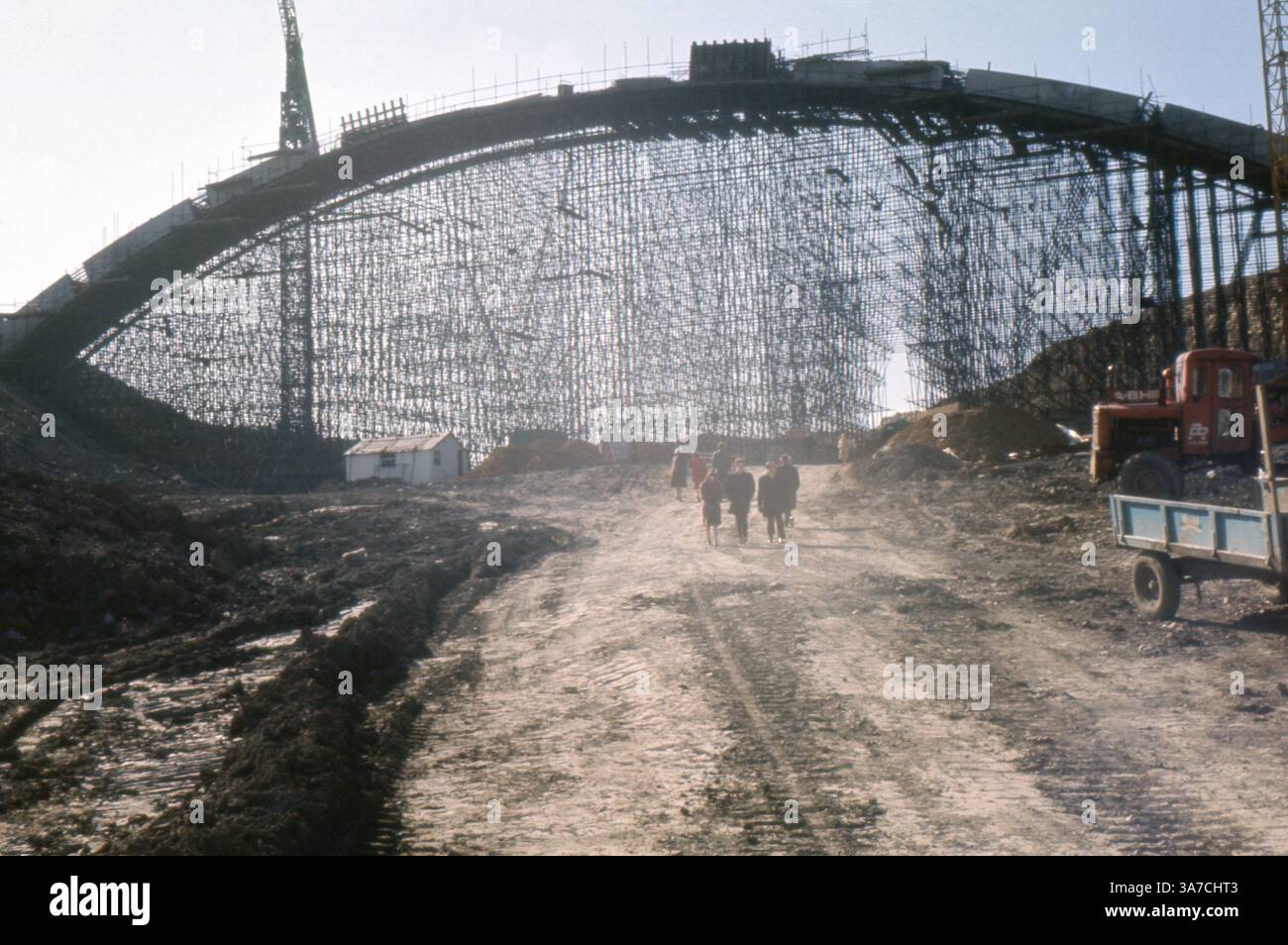 Photographed in April 1969, this image shows the Scammonden Bridge ...
