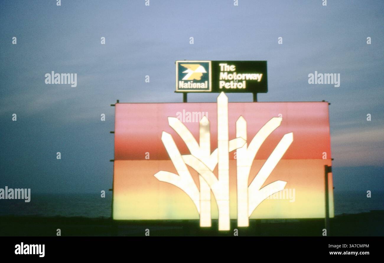 A glowing motorway-themed illuminated sign featuring the National ...