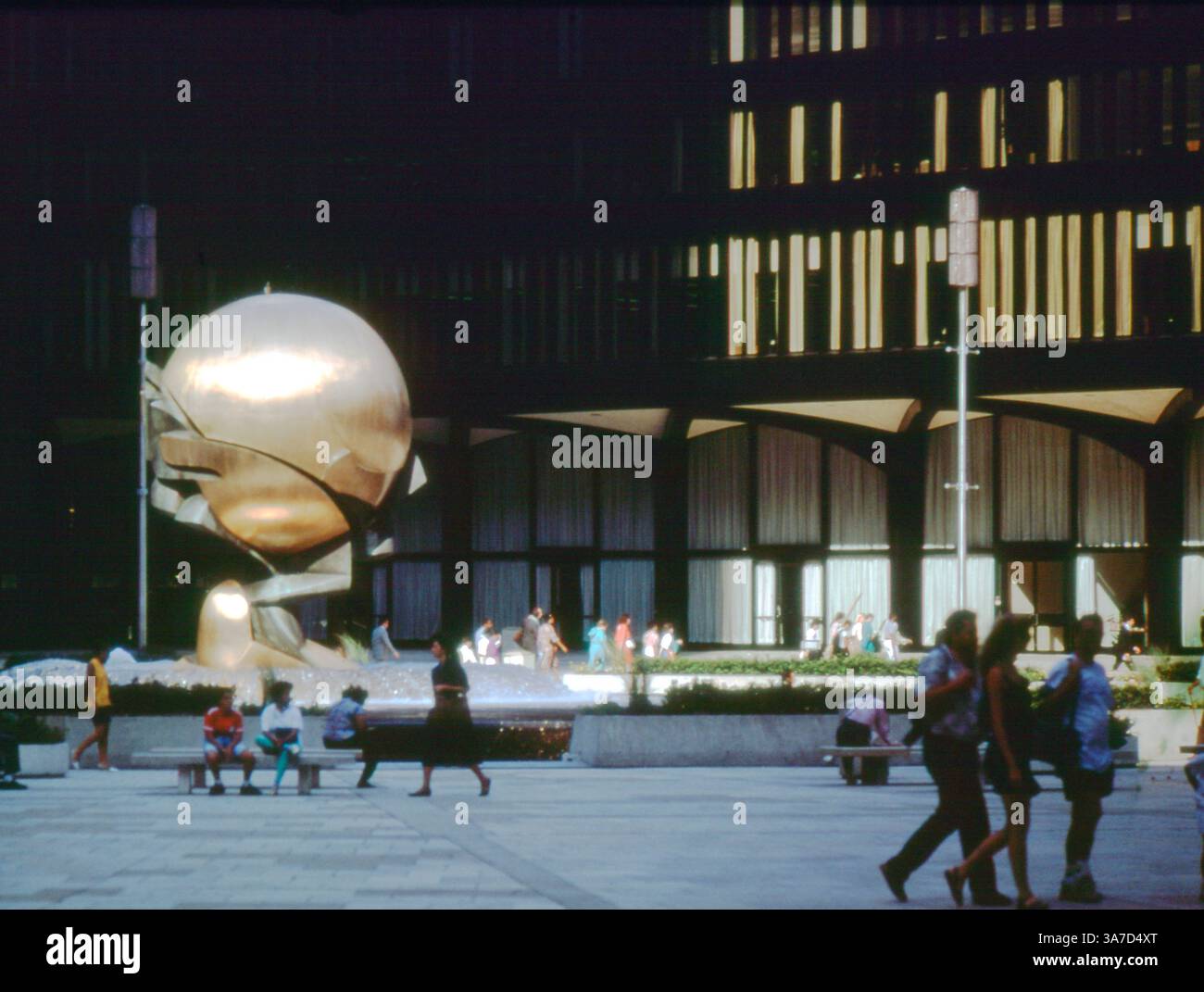 A view of the plaza outside the World Trade Center in New York City ...