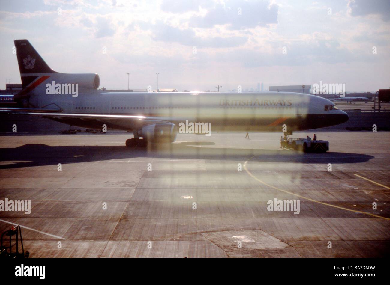 A British Airways Lockheed L-1011 TriStar sits on the tarmac at JFK ...