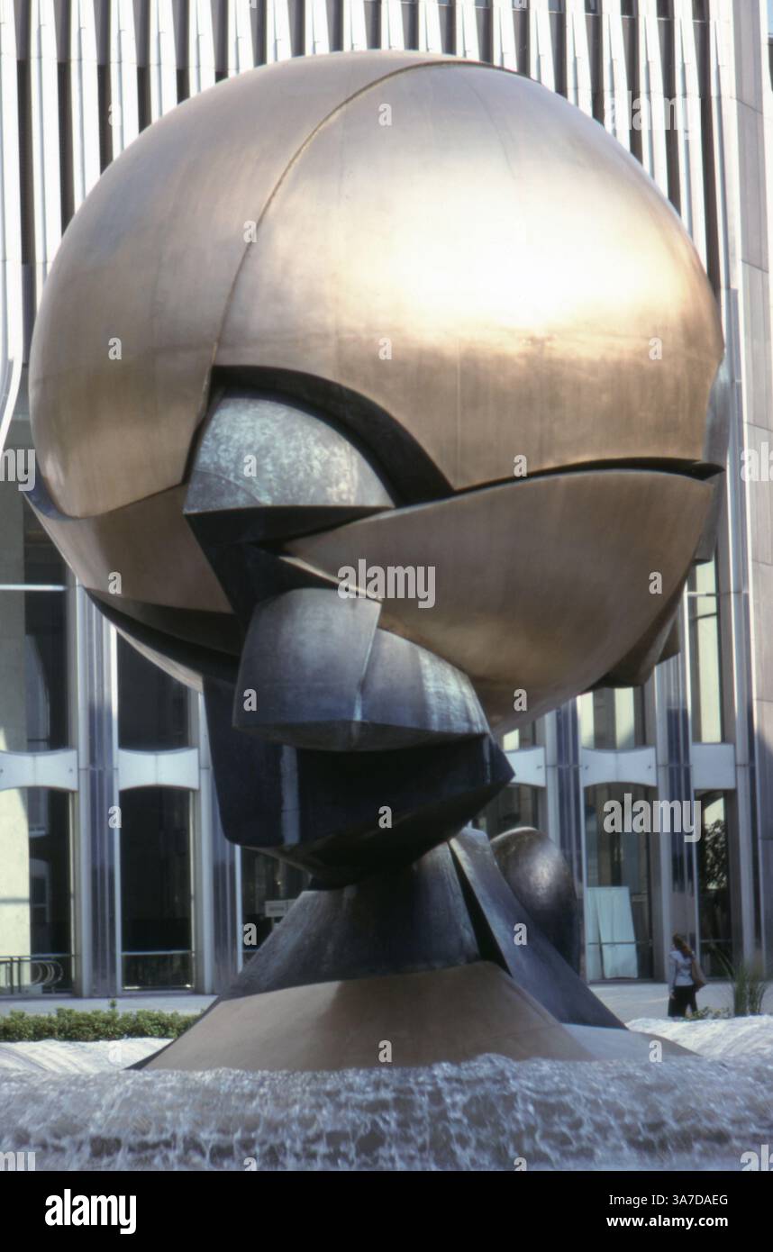 "The Sphere," a large bronze sculpture by Fritz Koenig, originally ...