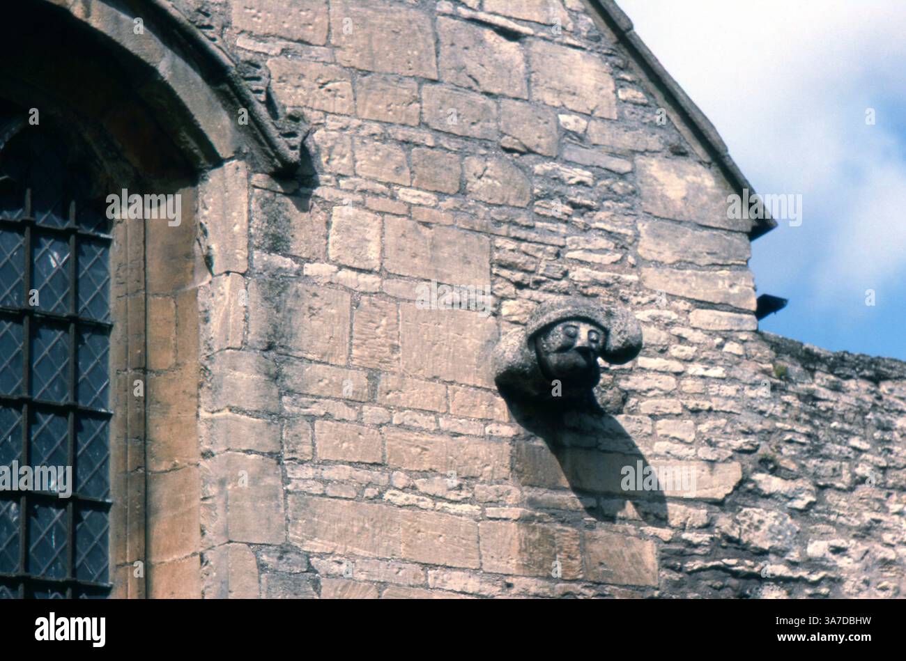 A carved stone gargoyle on the ruins of the Archbishop’s Palace at ...