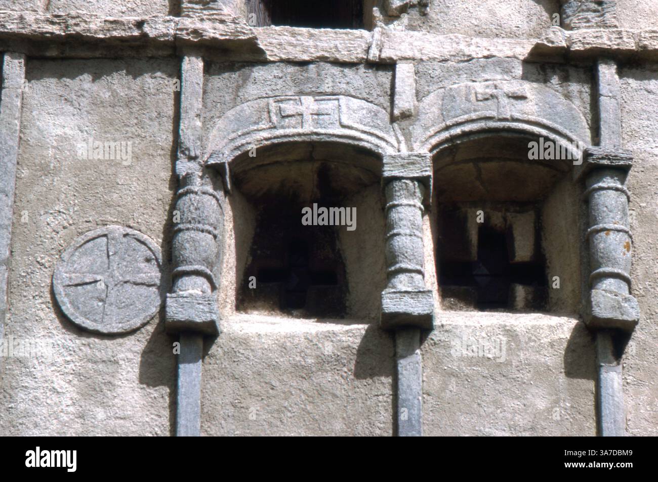 Close-up of carved medieval stonework at the ruins of the Archbishop’s ...