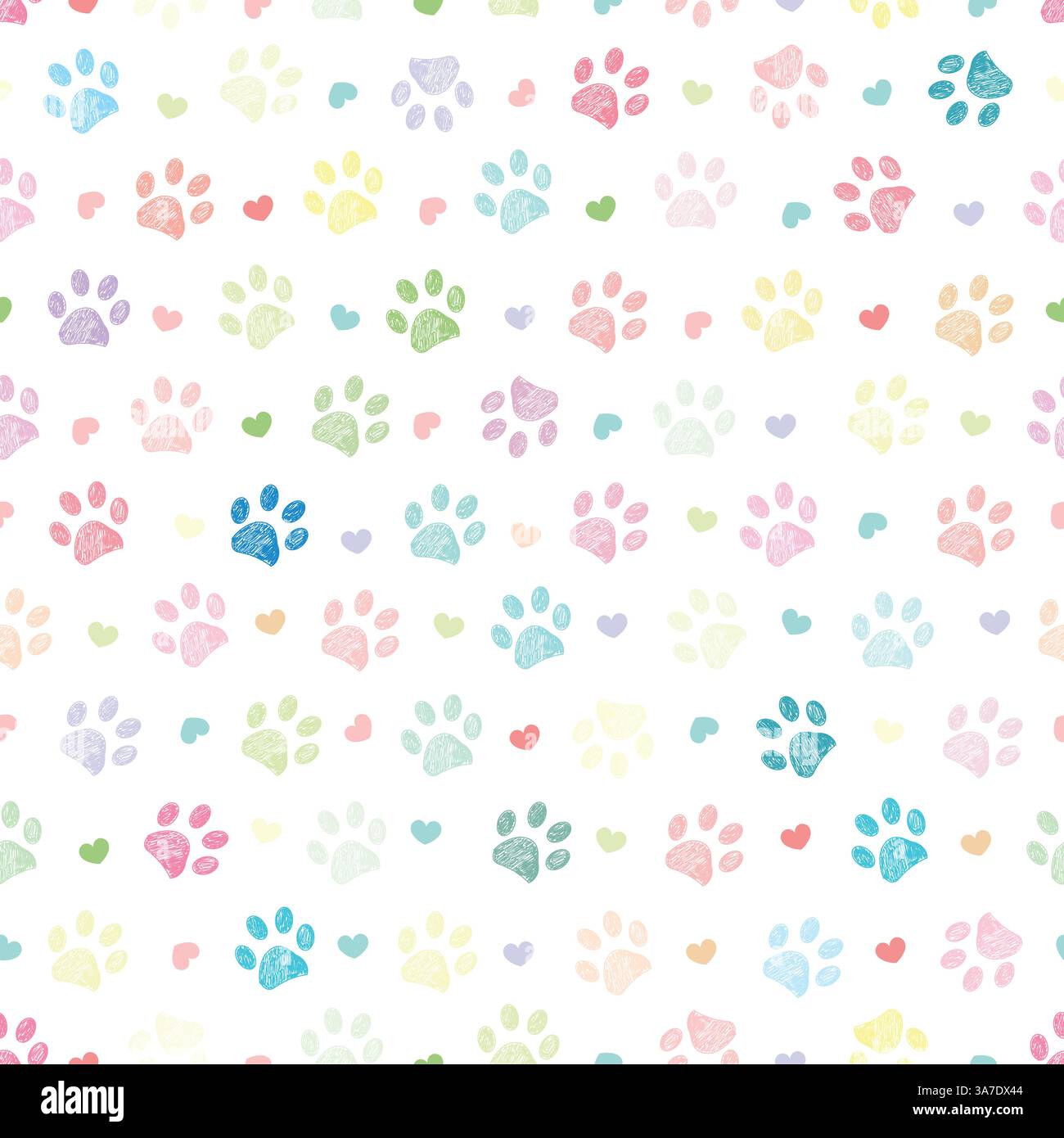 Colorful pet paws seamless Stock Vector Images - Alamy