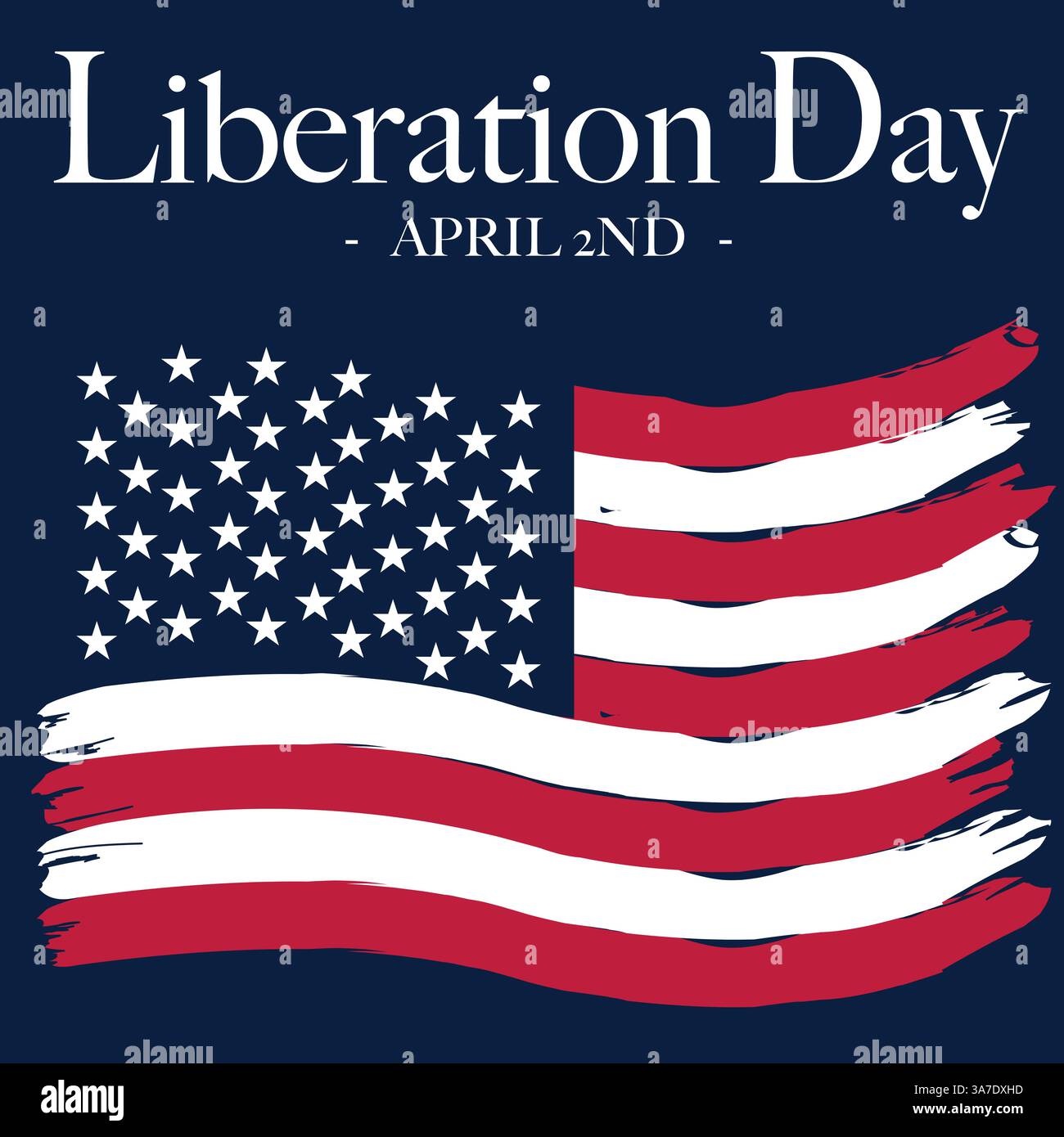 Liberation Day April 2nd banner or background with painted style US ...