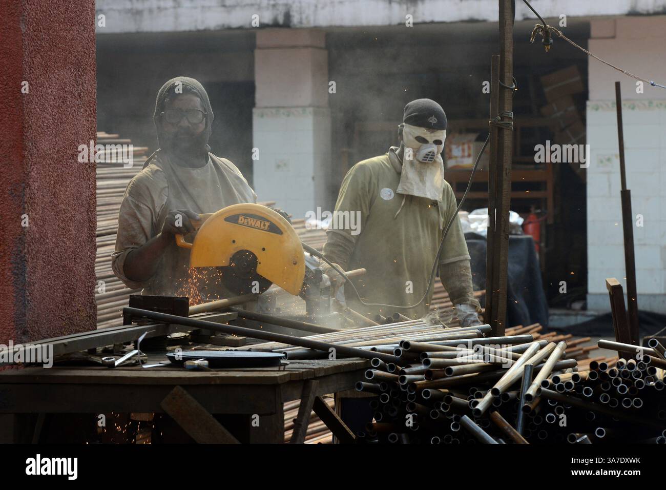 NEW DELHI, INDIA - FEBRUARY 22 : Tihar inmates working at the iron ...