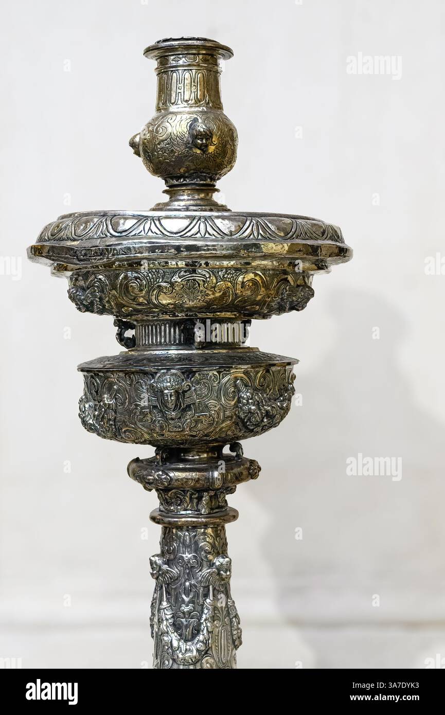 Antique metallic religious object exhibited in the interior of the ...