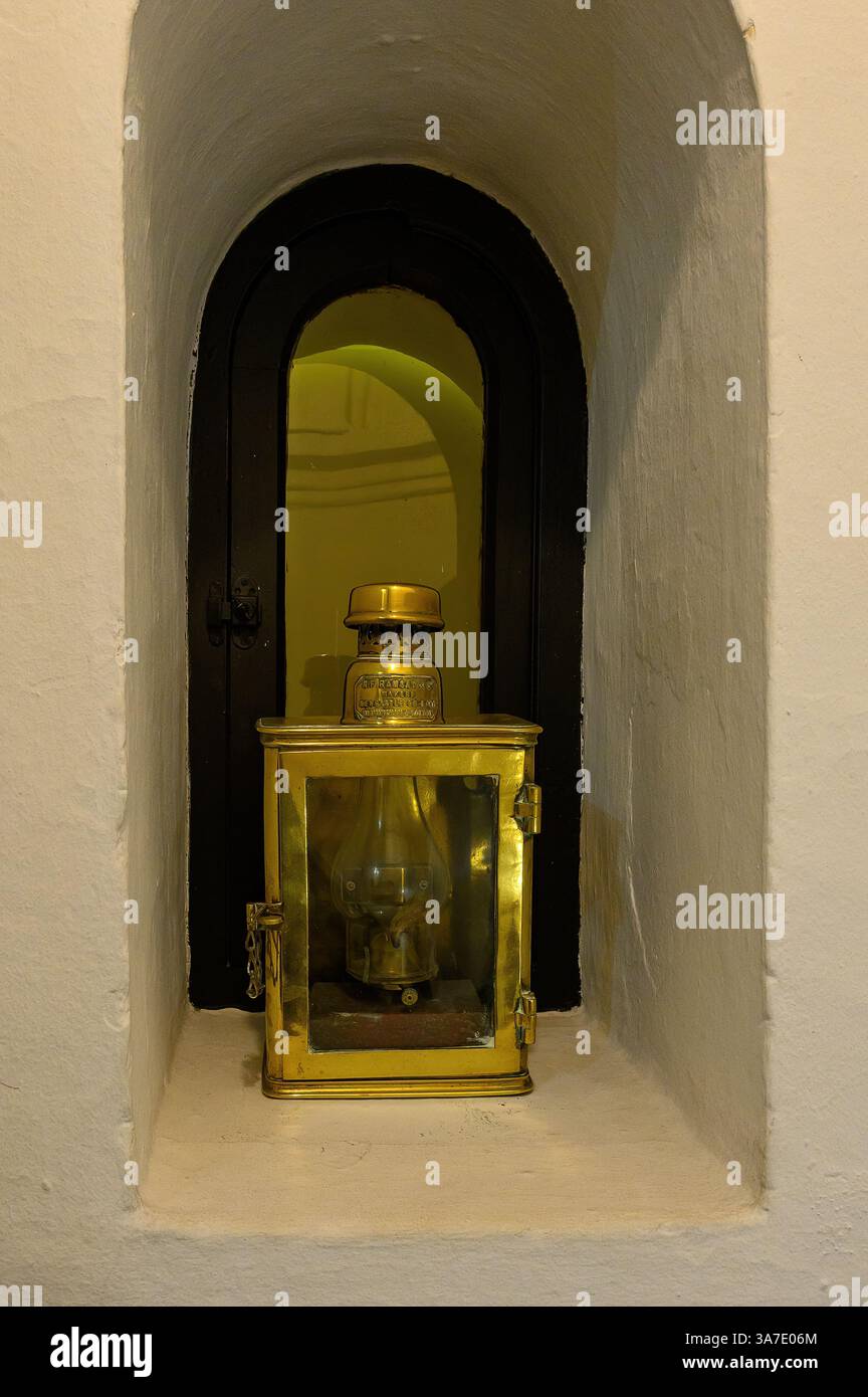 Ancient lantern exhibited in the Navy Museum in the Torre del Oro Stock ...