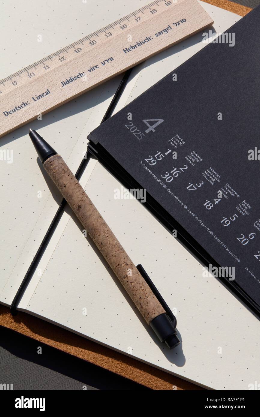 "Minimalist Stationery Setup in Natural Light" Description Stock Photo ...