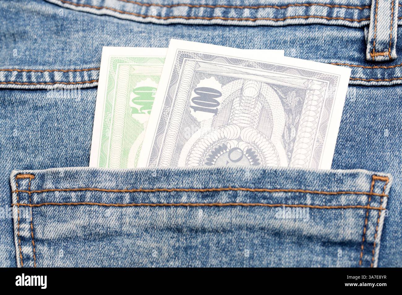 Old Macedonian money - Denar in the pocket of blue jeans Stock Photo ...