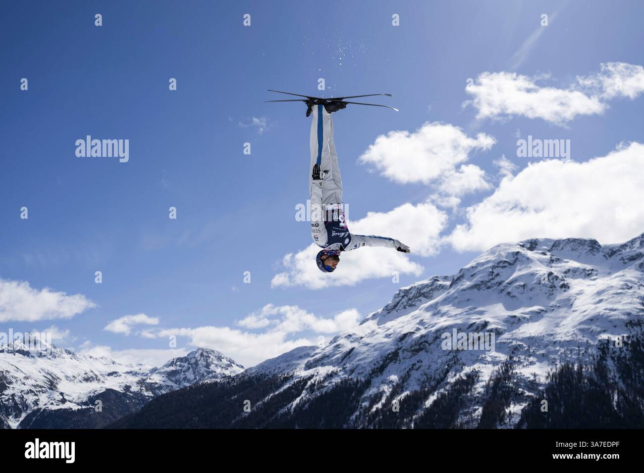 Christopher Lillis of the U.S. competes in the Aerials Mixed Team ...