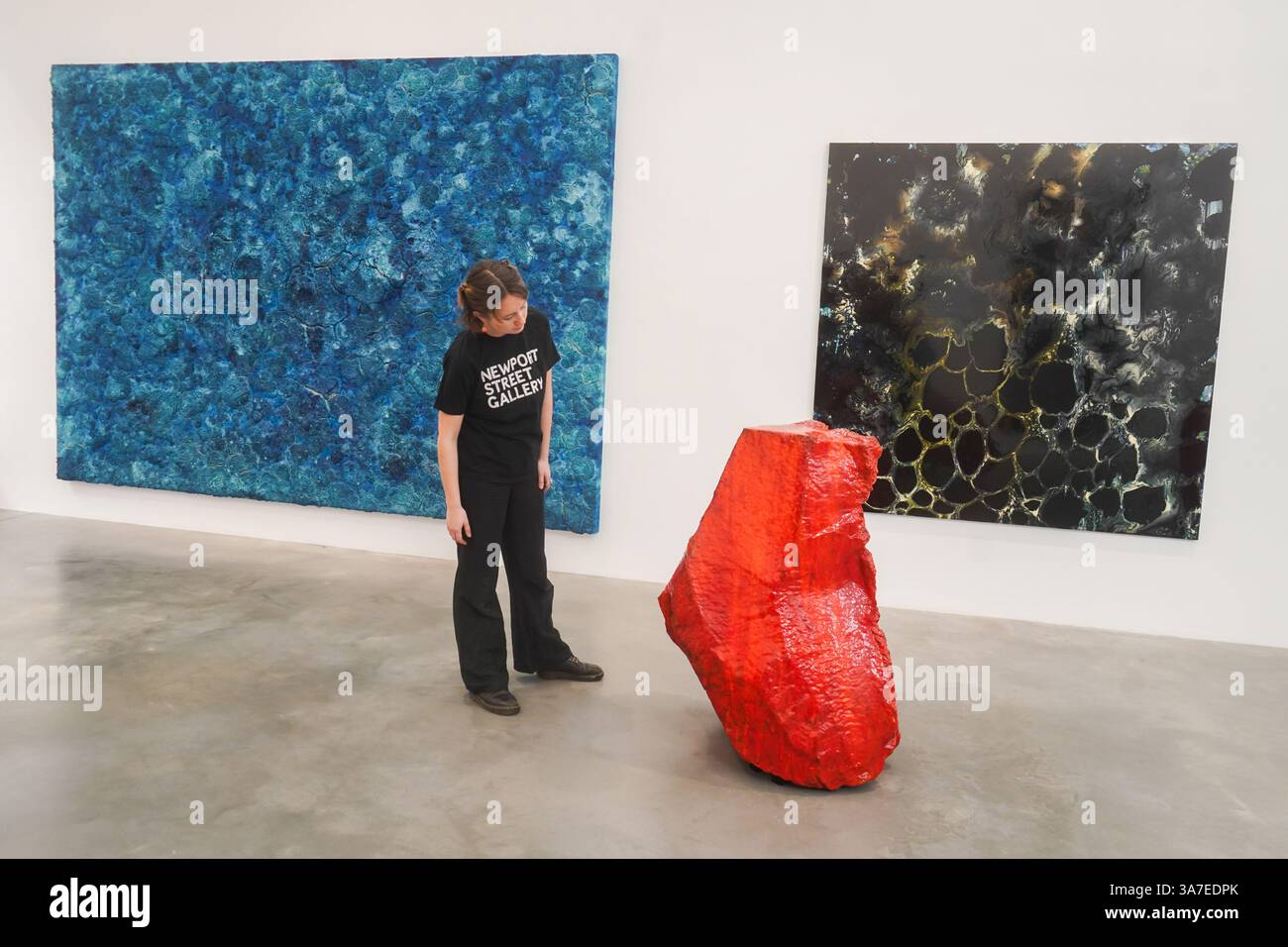 London, UK 27 March 2025. Image: Bosco Sodi (foreground) Untitled 2012 ...