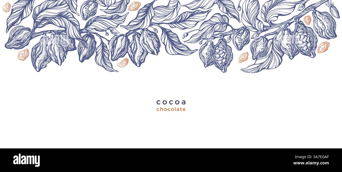 Cocoa background. Vector chocolate. Art texture illustration. Graphic ...