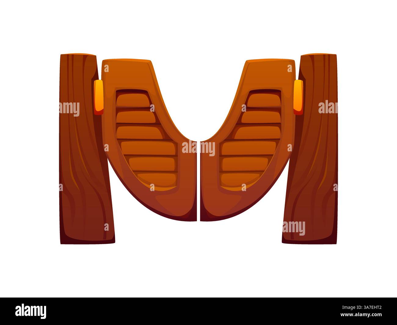 Texas saloon door, cowboy font type letter M. American history kids ABC ...