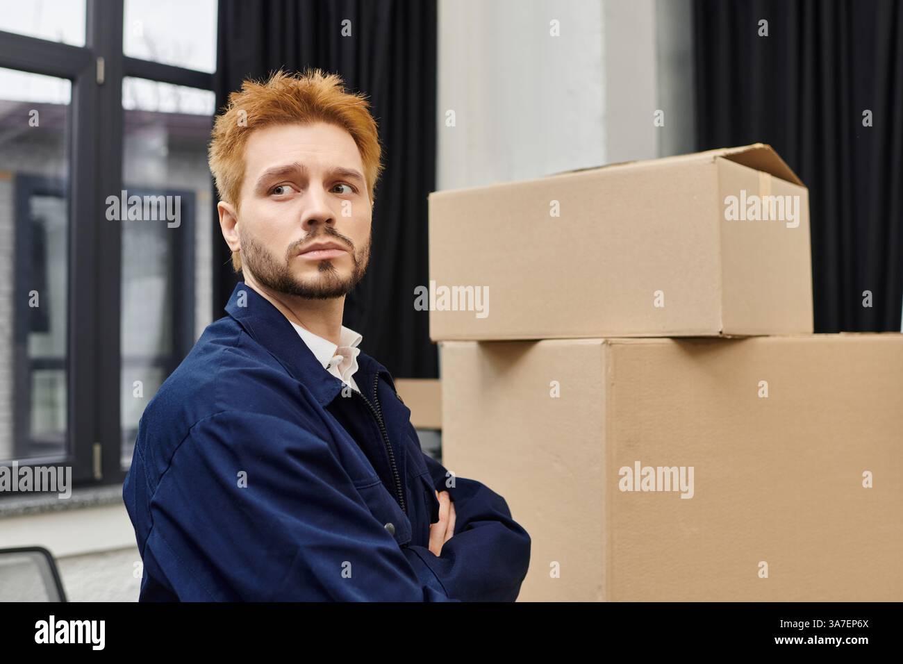 Man reflects on moving hi-res stock photography and images - Alamy