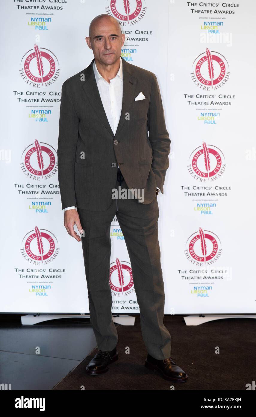 Mark Strong attending the Critics' Circle Theatre Awards at The ...