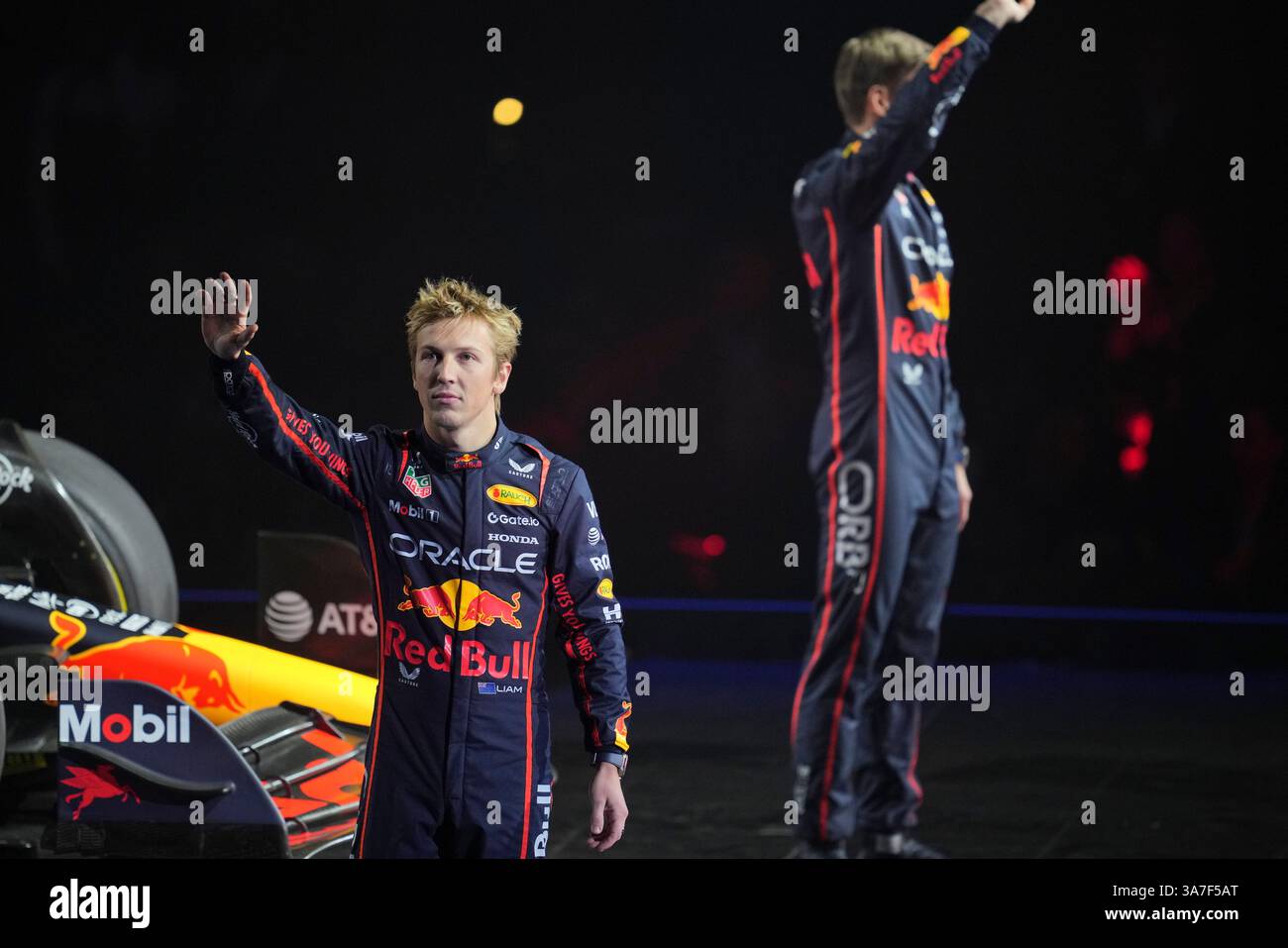 FILE - Red Bull driver Max Verstappen of the Netherlands, right, and ...
