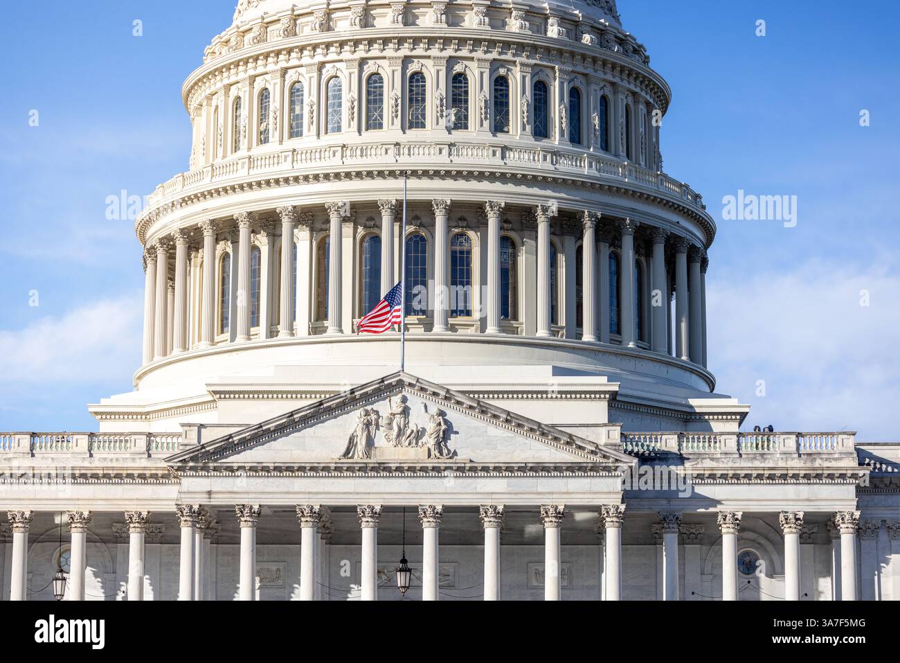 Close-Up of the United States Capitol Dome and Pediment Stock Photo - Alamy