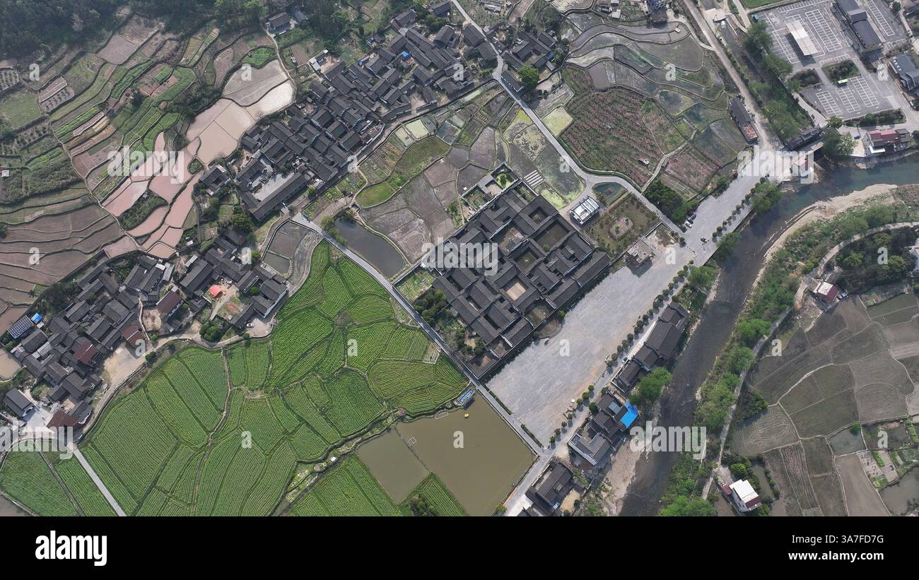 Yongzhou. 25th Mar, 2025. A drone photo taken on March 25, 2025 shows a ...