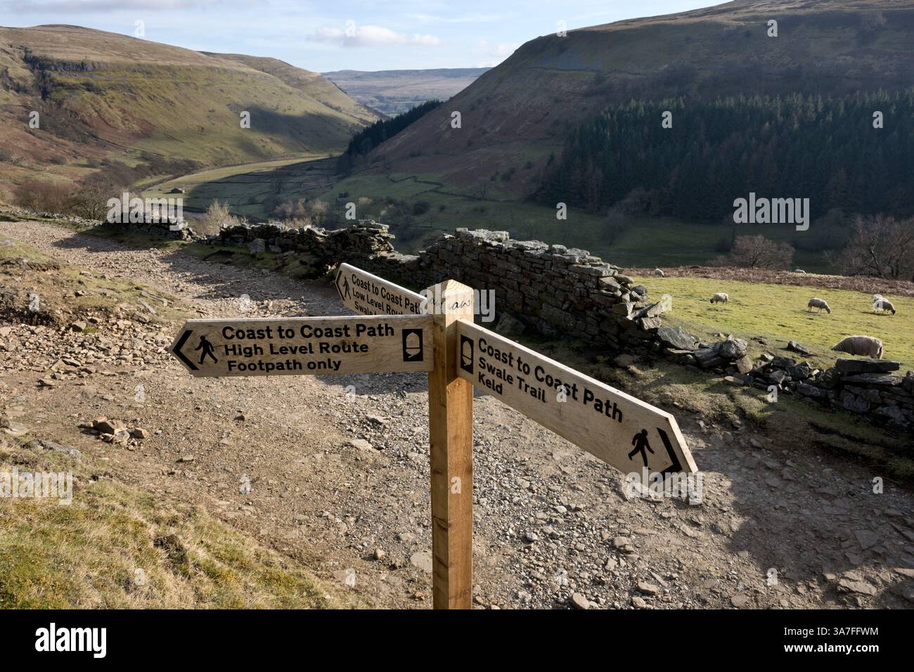 New direction sign erected on the Coast to Coast National Trail, Keld ...
