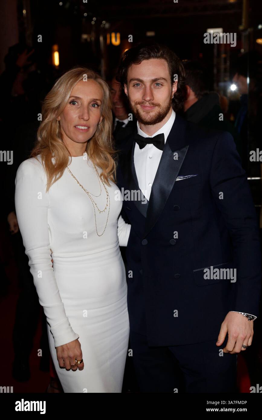 Director Sam Taylor-Johnson and husband Aaron Taylor-Johnson arrive at ...