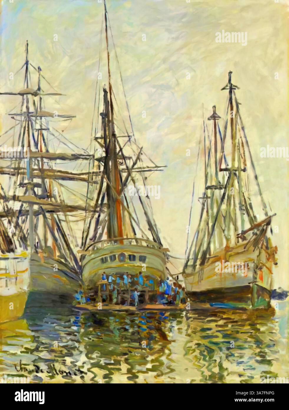 Boats in a Harbour, 1873 (Painting) by Monet, Claude (1840-1926) French ...