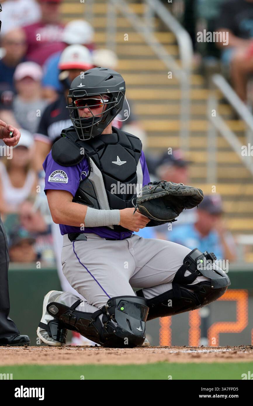 Colorado Rockies catcher Hunter Goodman (15) during an MLB Spring ...