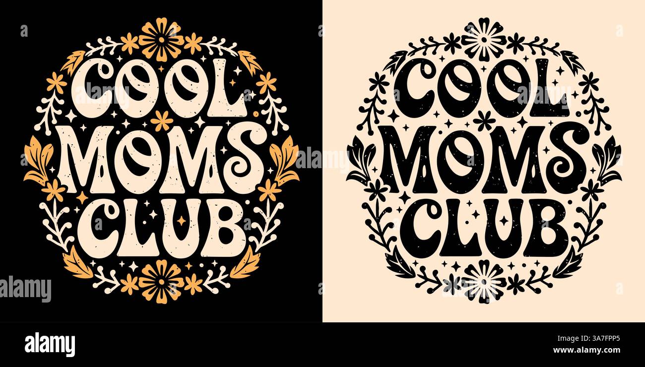 Cool moms club lettering self love quotes for mothers day greeting card ...