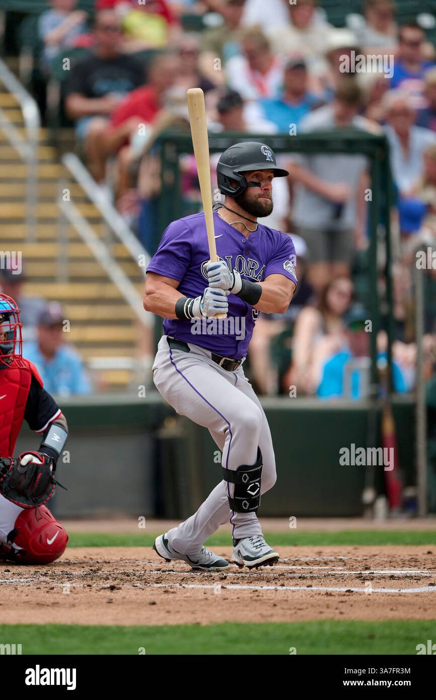 Colorado Rockies Nick Martini (35) at bat during an MLB Spring Training ...