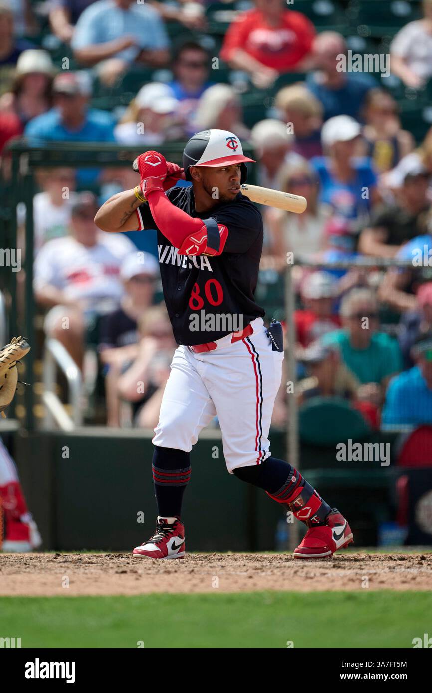 Minnesota Twins Jeferson Morales (80) at bat during an MLB Spring ...