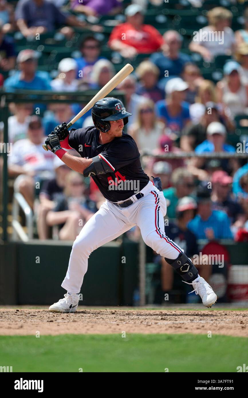 Minnesota Twins Kyler Fedko (44) at bat during an MLB Spring Training ...