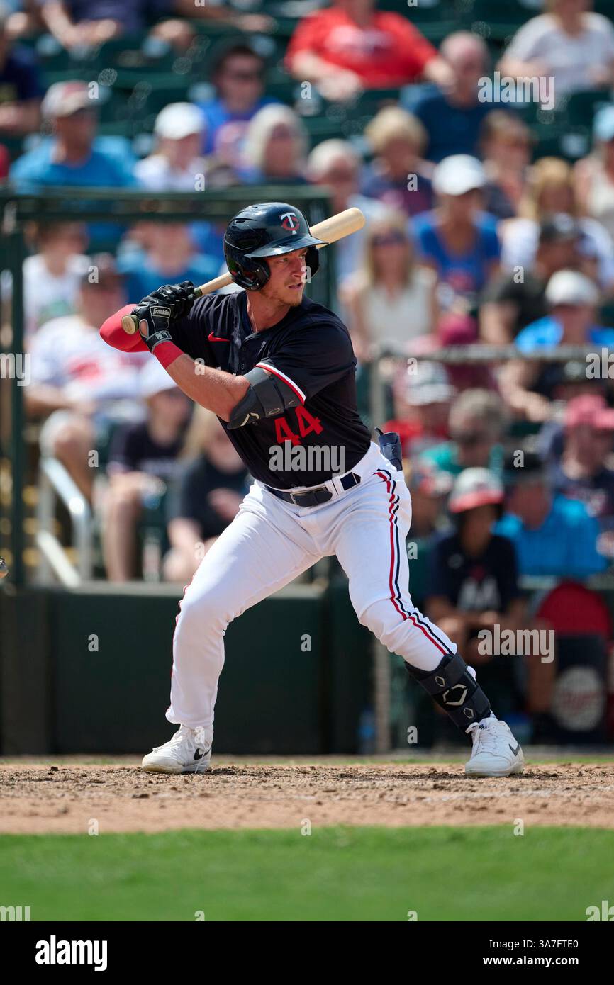 Minnesota Twins Kyler Fedko (44) at bat during an MLB Spring Training ...
