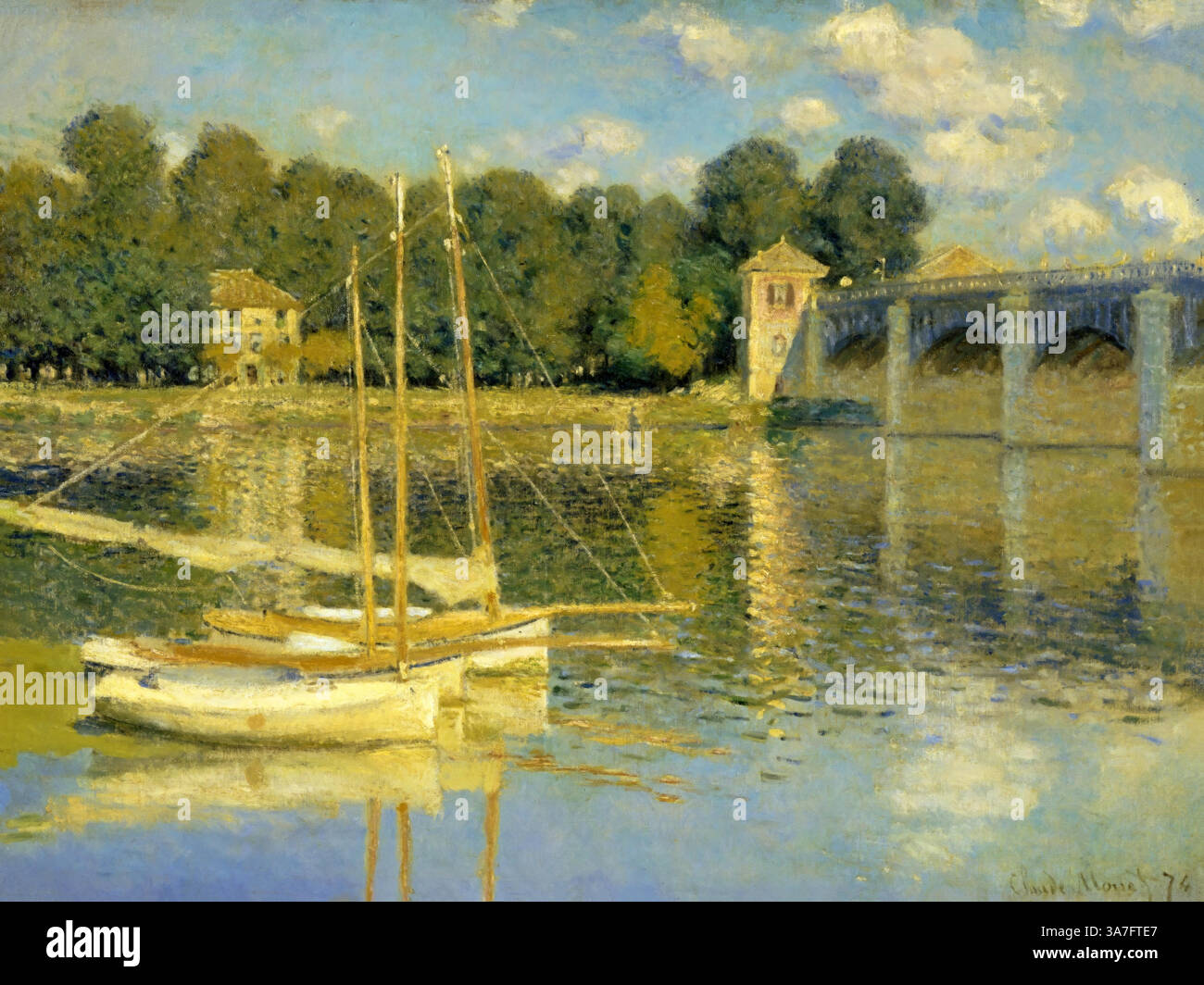 The Argenteuil Bridge, 1874 (Painting) by Monet, Claude (1840-1926 ...