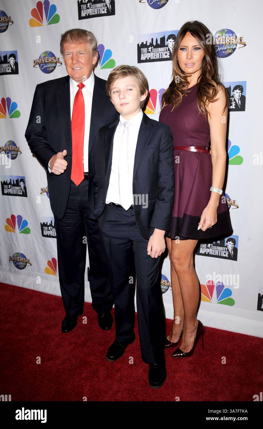 Donald Trump, Melania Trump and Barron Trump at the Celebrity ...