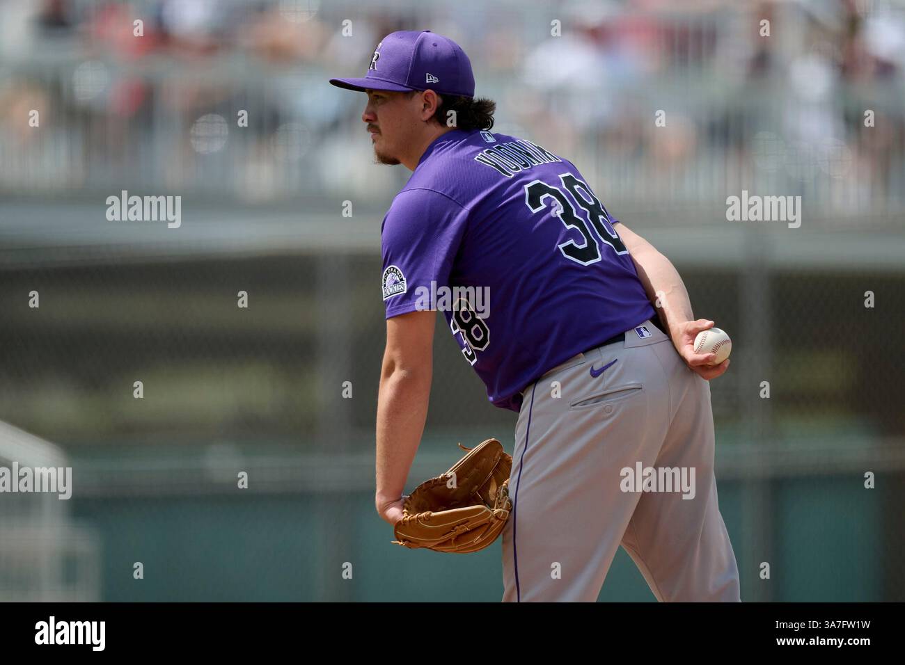 Colorado Rockies pitcher Victor Vodnik (38) during an MLB Spring ...
