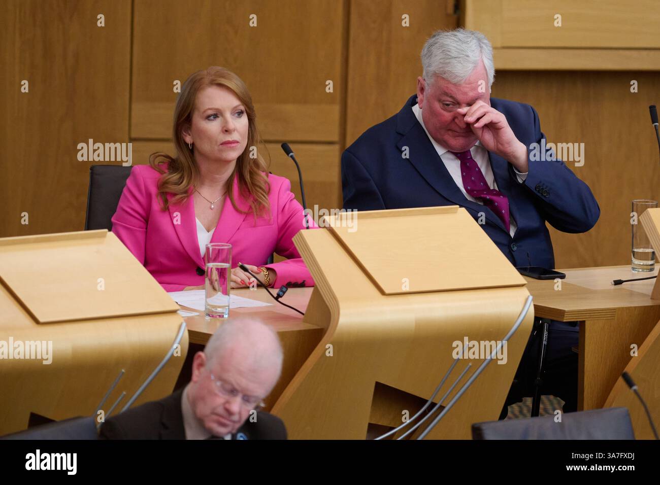 Edinburgh Scotland, UK 27 March 2025. Ash Regan and Fergus Ewing MSP at ...