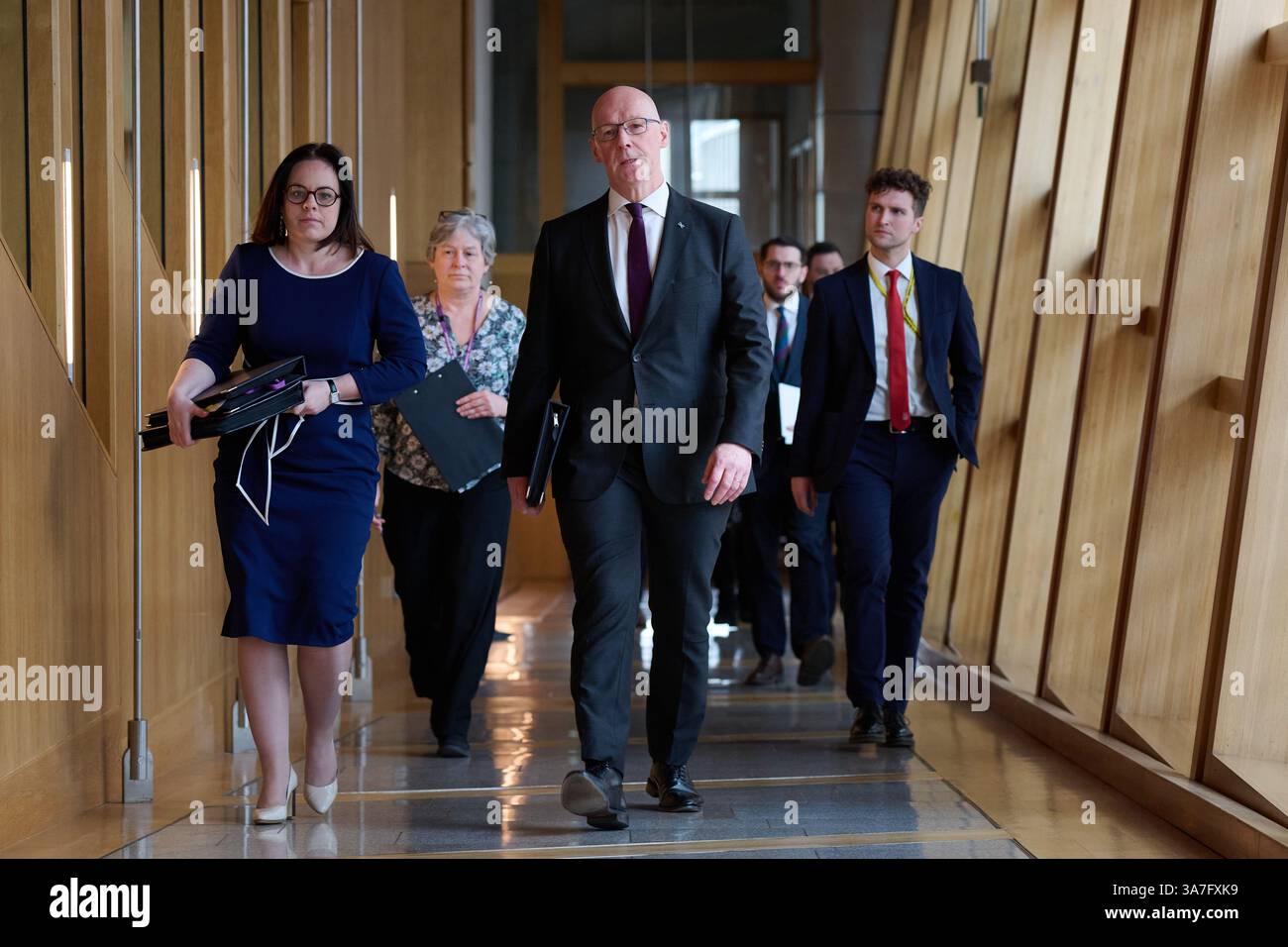Edinburgh Scotland, UK 27 March 2025. MSP’s arrive for tributes to ...