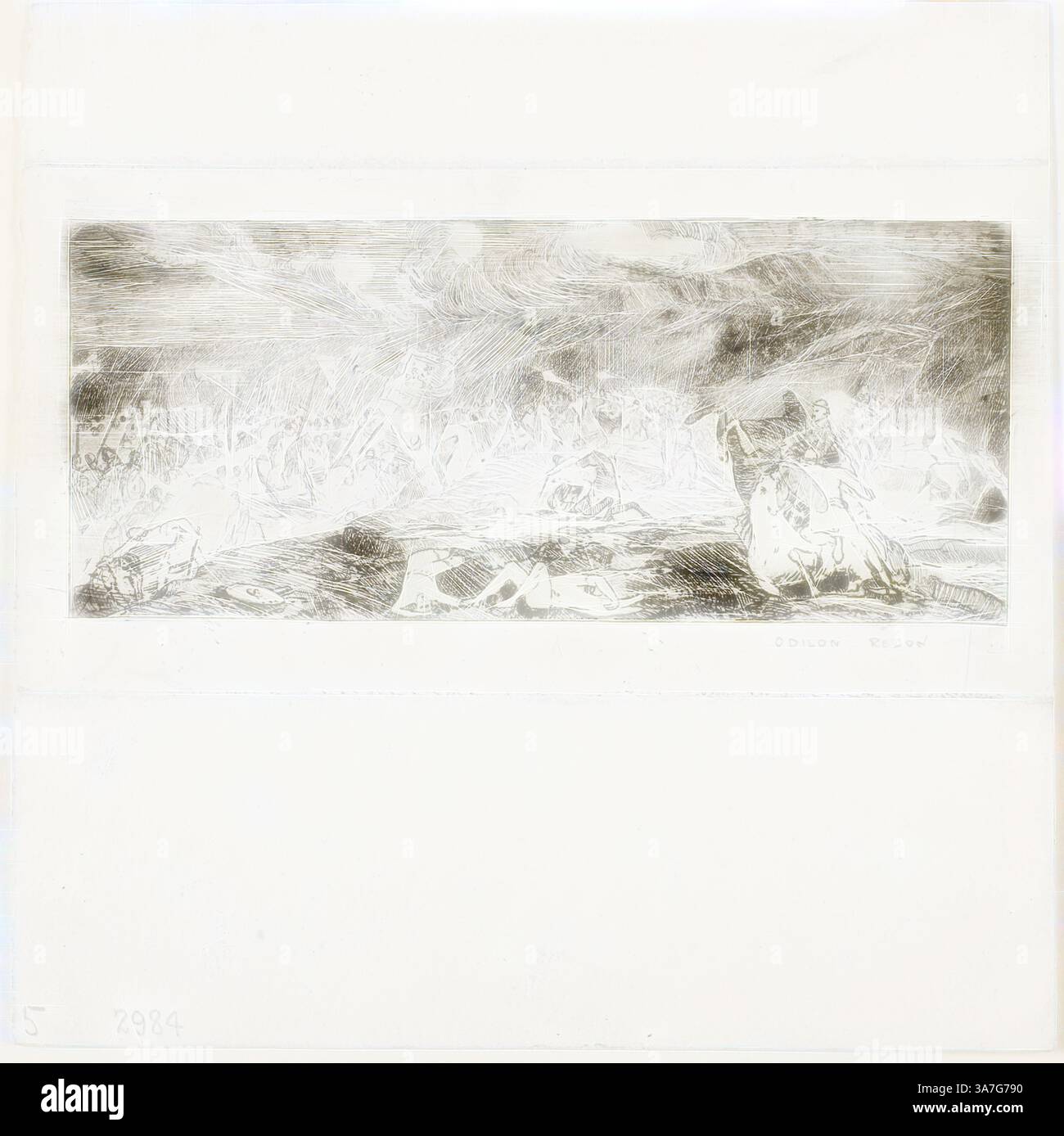 A chaotic scene depicts a tumultuous gathering of figures, entwined in motion amid swirling ...