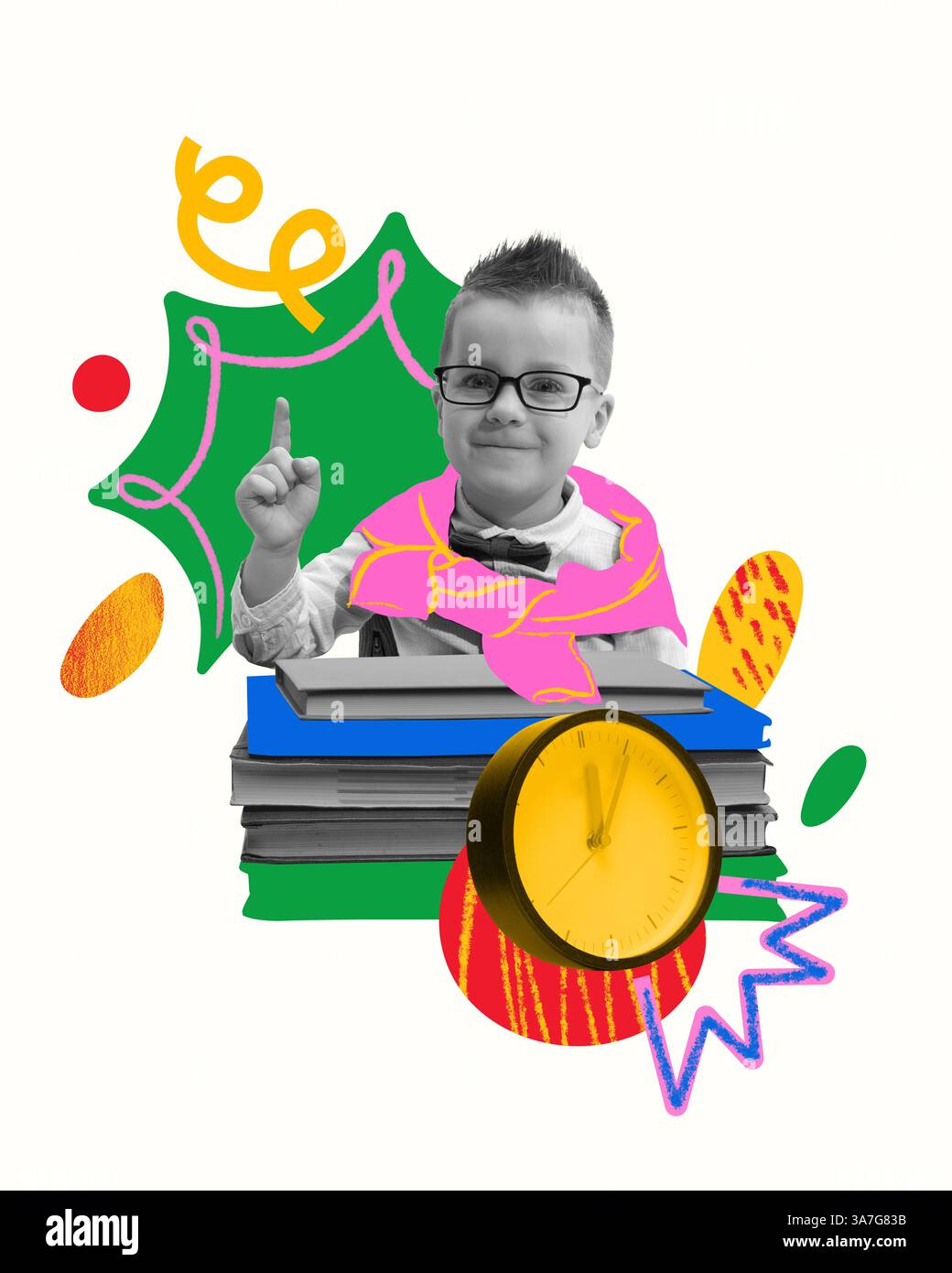 Children pointing clock Cut Out Stock Images & Pictures - Alamy