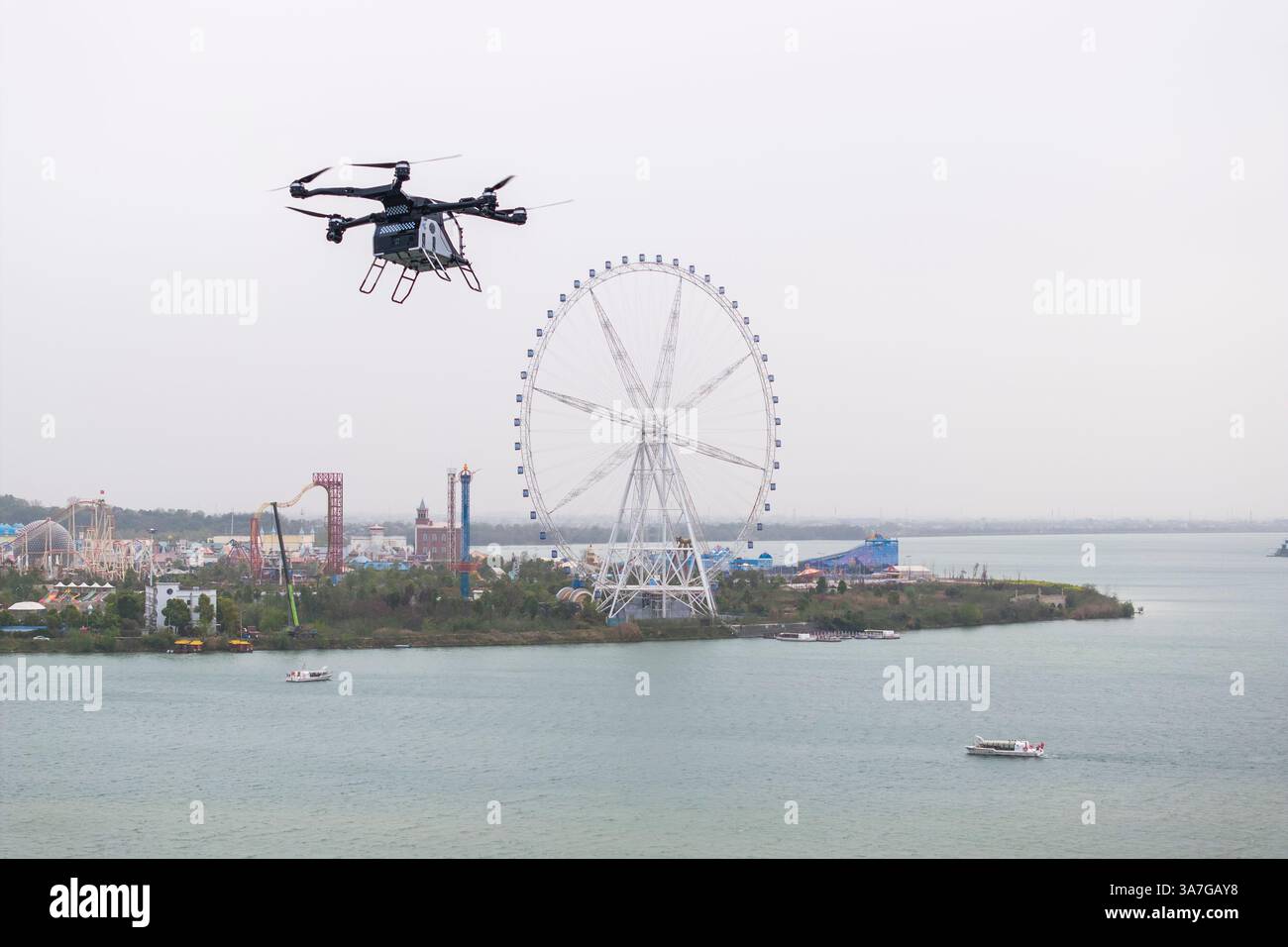 (250327) -- CHANGSHA, March 27, 2025 (Xinhua) -- A drone photo taken on ...