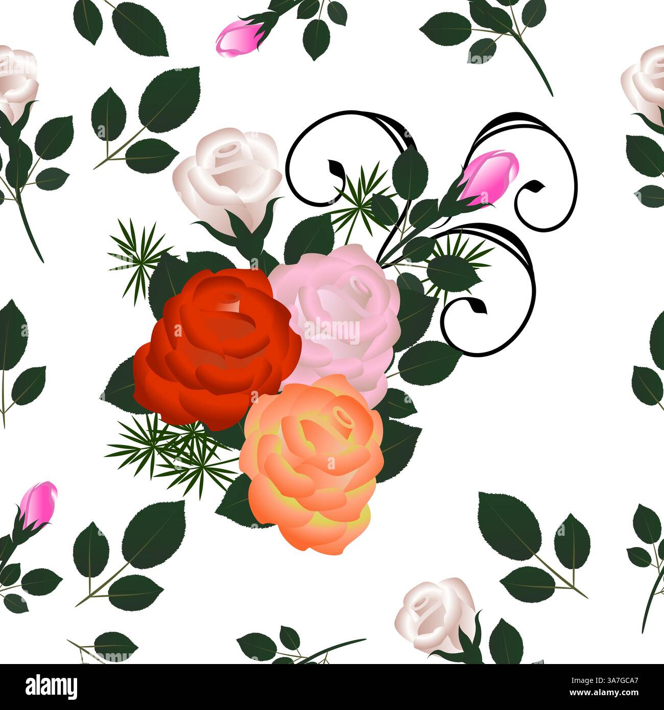 Pink orange rose Stock Vector Images - Alamy