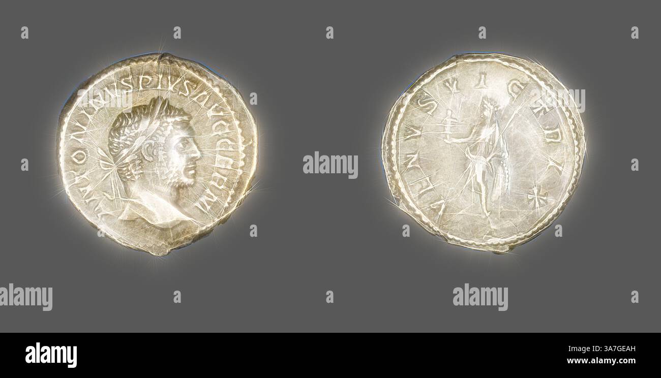 A circular coin showcasing intricate designs, featuring a profile of a ...