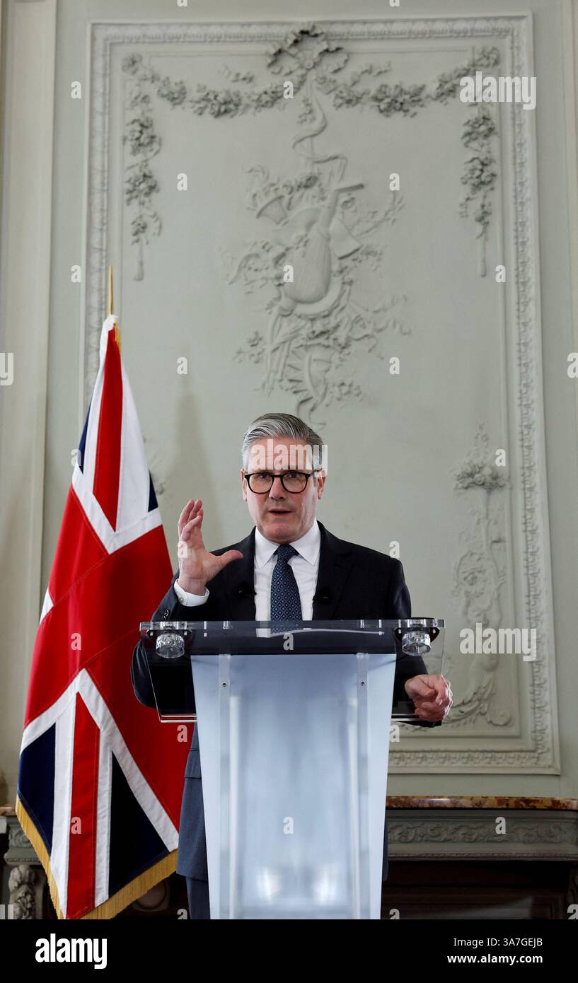 Prime Minister Sir Keir Starmer holding a press conference at the ...