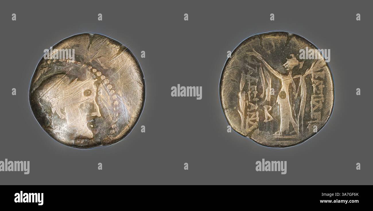 Two ancient coins displayed side by side, featuring intricate ...