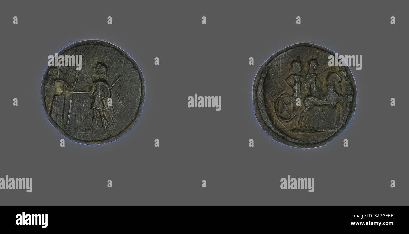 Side depicts two armored figures facing hi-res stock photography and ...